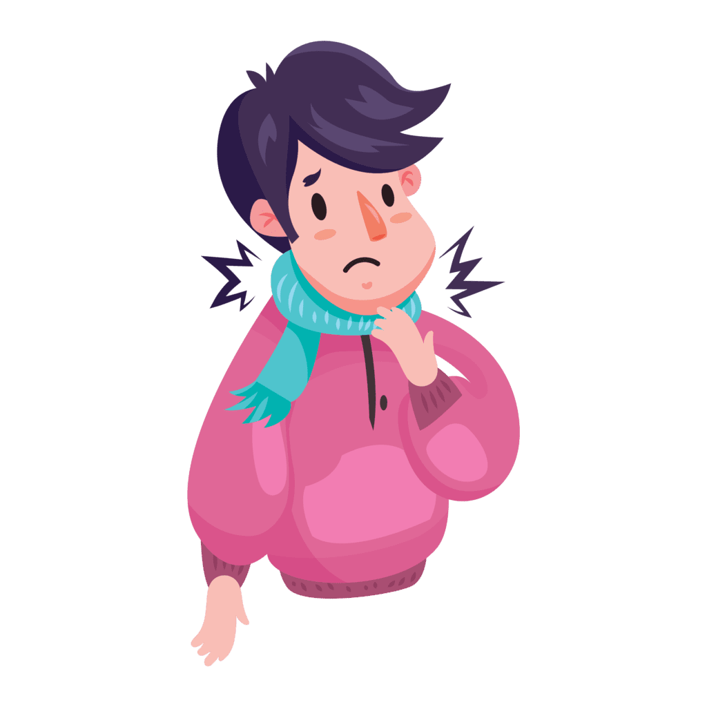 Gêne permanente au niveau de la gorge • Oreille malade